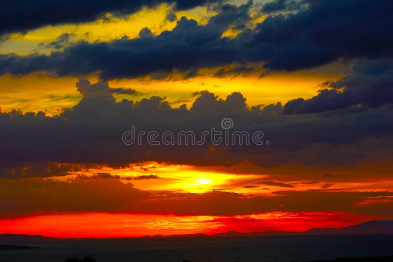 Colorful Clouds on Dramatic Sky after Summer Storm Stock Photo - Image ...