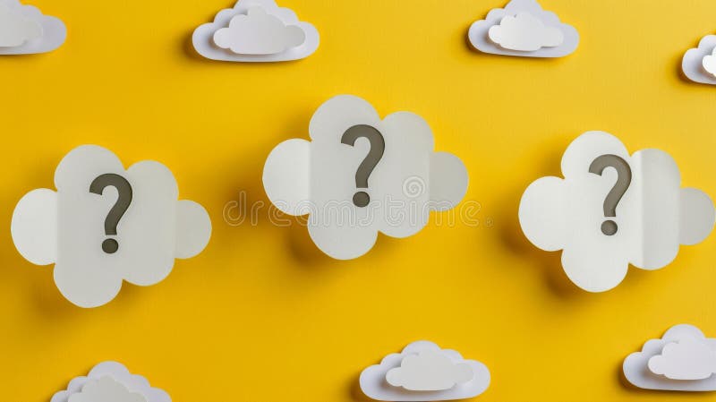 Colorful Clouds with Question Marks Create a Whimsical Design. this ...