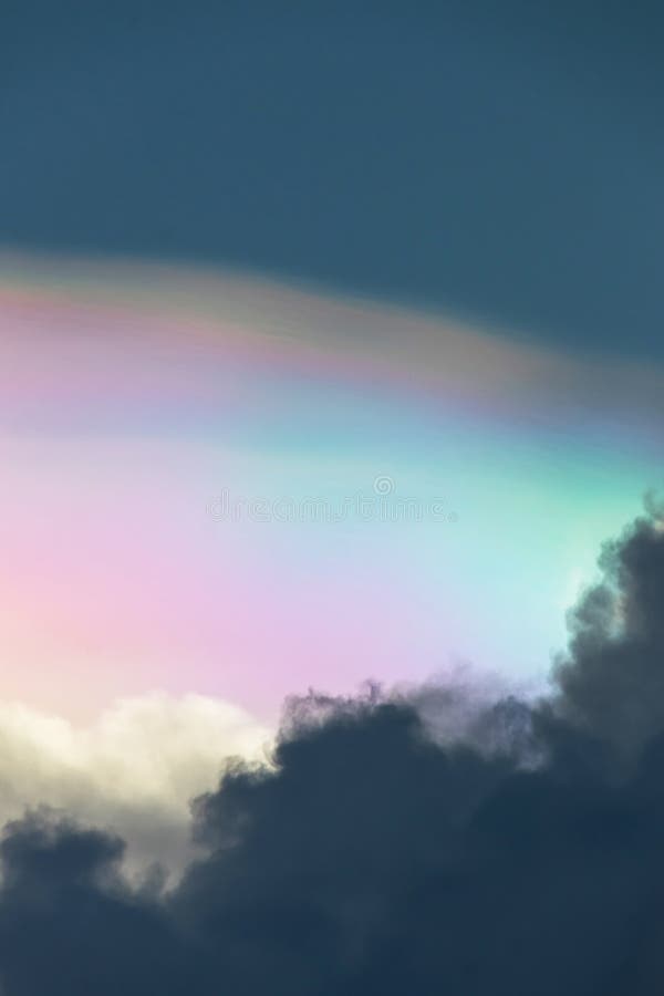 Colorful Clouds with a Rainbow Hue in the Sky Stock Image - Image of ...