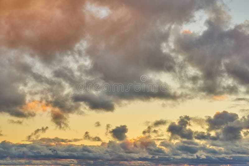 Colorful Clouds in the Setting Sky As a Background. Stock Image - Image ...