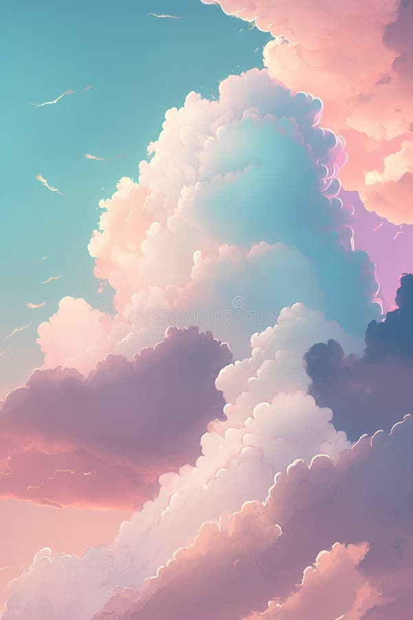 Colorful Clouds in the Sky. Abstract Background. 3D Illustration Stock ...