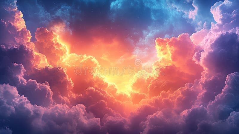 Colorful Cloudscape, Dramatic Sunset, Heavenly Light, Hope, Design ...