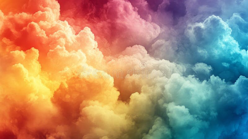 Colorful Cloudscape a Rainbow of Sky Hues Stock Illustration ...