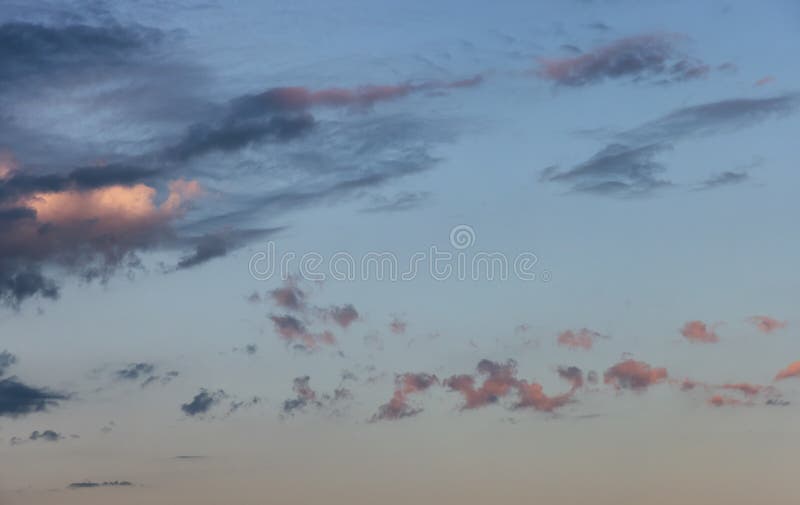Colorful Cloudscape in the Sky at Twilight. Stock Photo - Image of ...