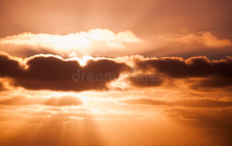 Colorful Cloudy Evening Sky Stock Photo - Image of nature, heaven ...