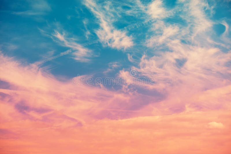 Colorful Cloudy Sky at Sunset. Stock Image - Image of landscape, cloud ...