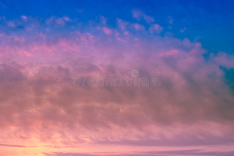 Colorful Cloudy Sky at Sunset. Gradient Color Stock Image - Image of ...