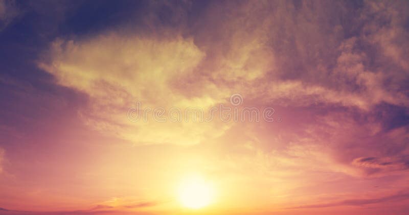 Colorful Cloudy Sky at Sunset. Stock Image - Image of coast, wave ...