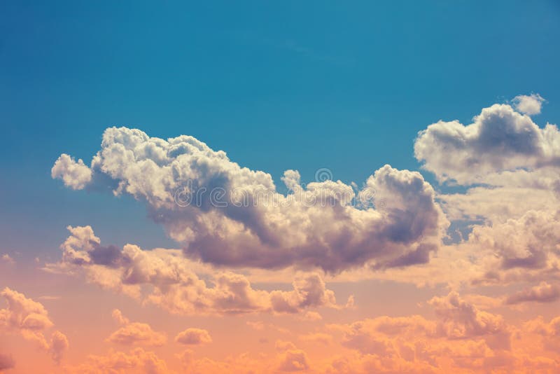 Colorful Cloudy Sky at Sunset. Stock Image - Image of coast, wave ...