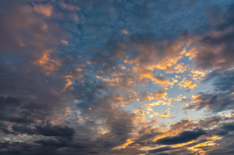 Colorful Cloudy Sunset Sky with Beautiful Cloud Shape Stock Photo ...