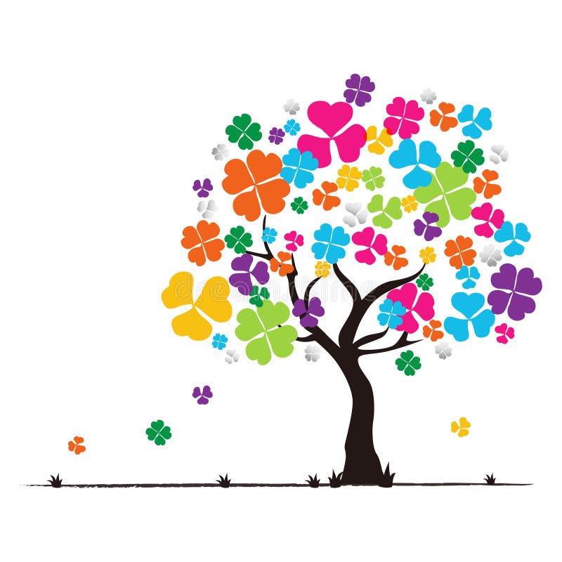 Colorful clover tree stock vector. Illustration of colorful - 16418682