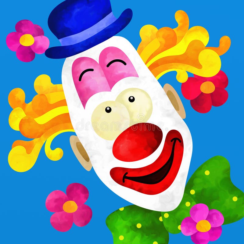 Colorful clown face stock illustration. Illustration of souped - 28532273