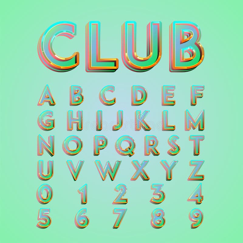 Colorful `CLUB` Neon Lights Typeset, Vector Stock Vector - Illustration ...