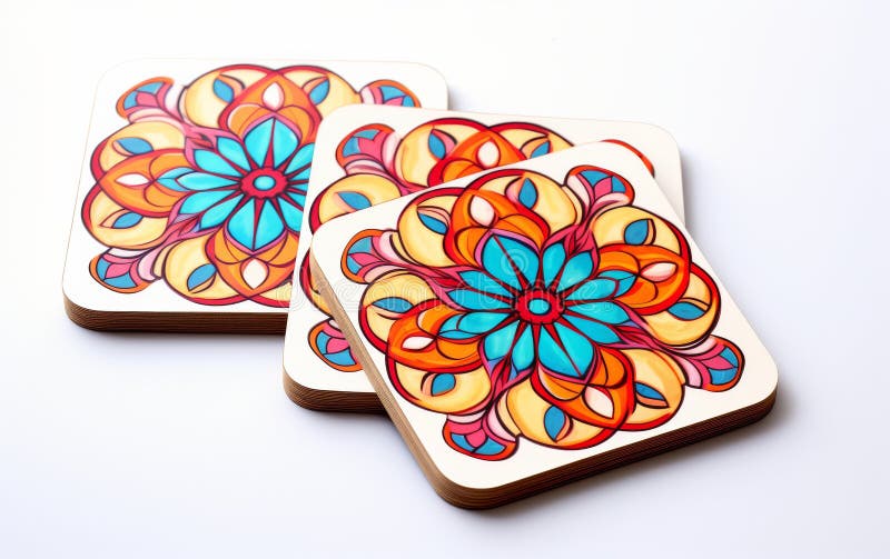 A Colorful Coasters Stacked Together Stock Illustration - Illustration ...