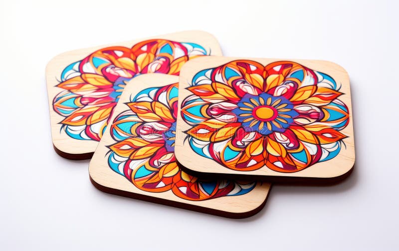 A Colorful Coasters Stacked Together Stock Illustration - Illustration ...