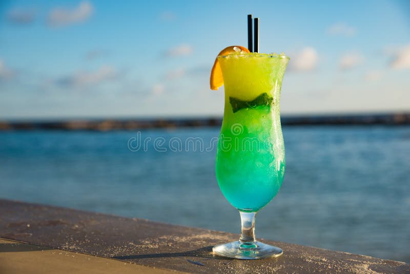 Colorful Cocktail on the Beach Stock Photo - Image of daikiri ...