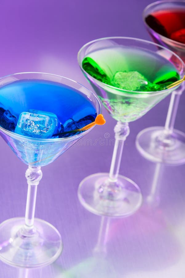 Colorful cocktails stock image. Image of blue, glass - 38408247