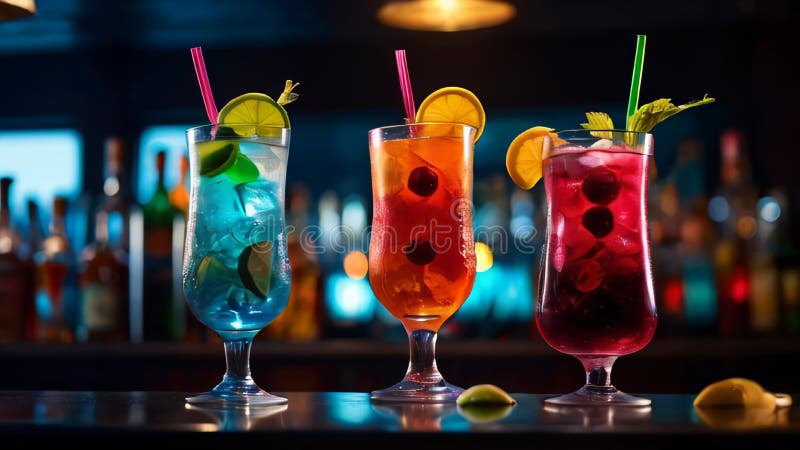 The Colorful Cocktails on the Bar Stock Footage - Video of drink, enjoy ...