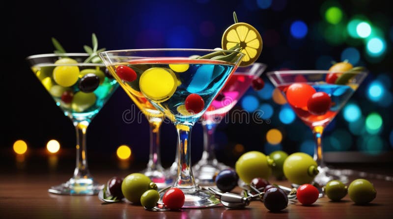 Colorful Cocktails stock illustration. Illustration of food - 296899735