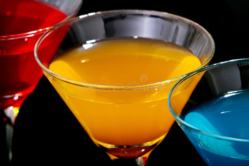 Colorful Martini Cocktails in Glasses Stock Image - Image of delicious ...