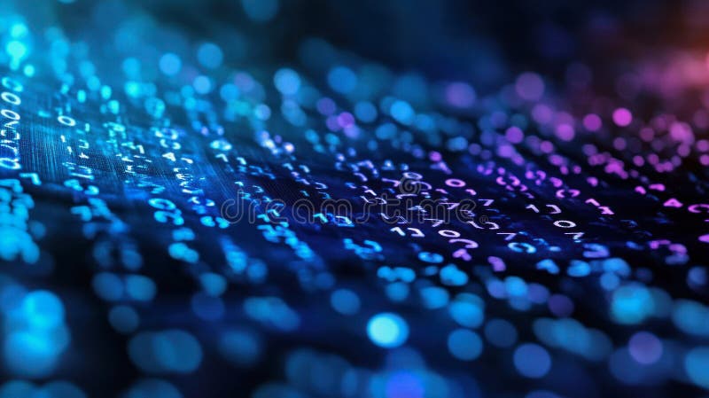 Abstract Digital Background Featuring Vibrant Blue and Purple Code ...
