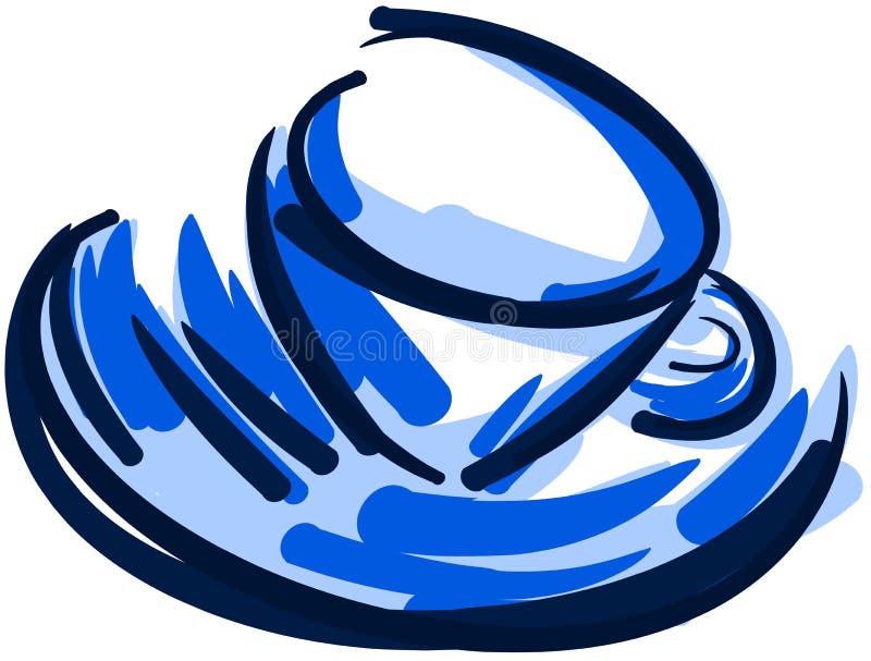 Colorful Coffee Cup in Blue Stock Vector - Illustration of color, cafe ...