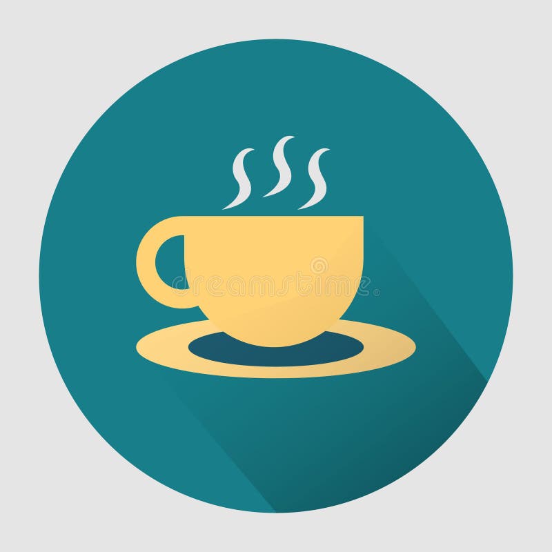 Colorful Coffee Cup Icon with Shadow. Vector Illustration Stock Vector ...