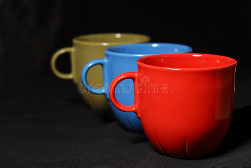 Row of Colorful Coffee Cups Stock Photo - Image of mugs, pink: 2132108