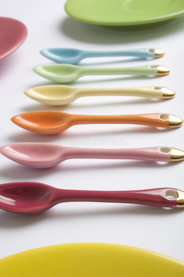 Colorful coffee spoons stock image. Image of table, colorful - 437707