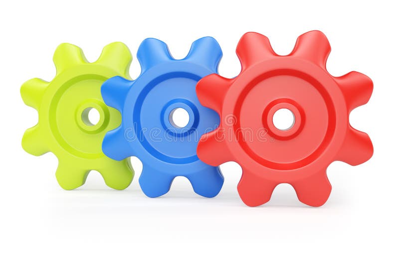 Colorful cogwheels stock illustration. Illustration of cogwheels - 42763335