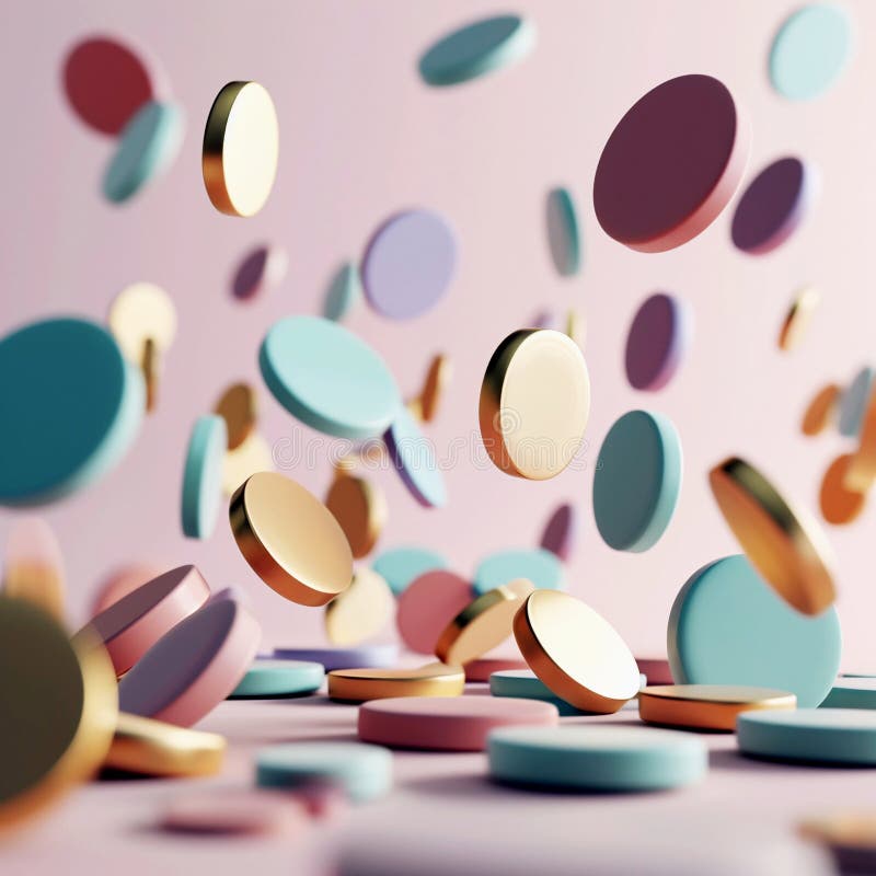 Colorful Coins Illustration Stock Illustration - Illustration of income ...