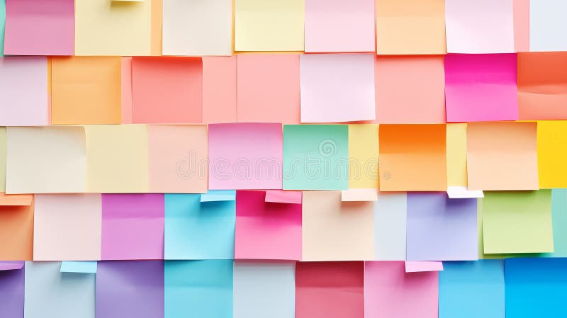 A Colorful Collage of Overlapping Sticky Notes, Creating a Dynamic and ...