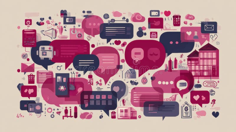 Colorful Digital Collage of Speech Bubbles Showcasing Various ...