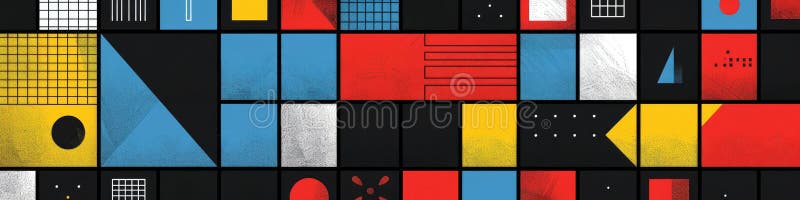 A Colorful Collage of Squares and Rectangles with a Black Background ...