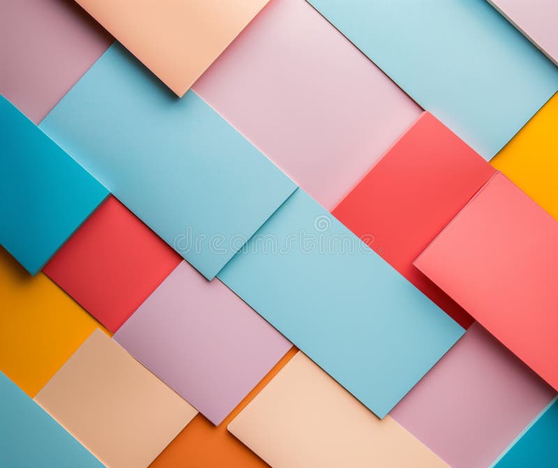 A Colorful Collage of Squares and Rectangles in Various Shades of Blue ...