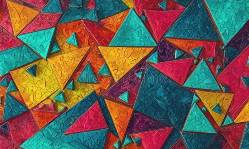 A Colorful Collage of Triangles is Displayed in this Image. Stock ...
