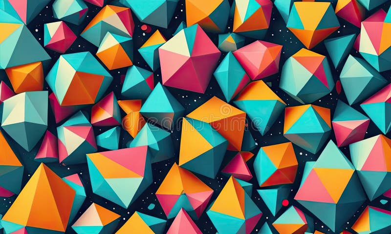 A Colorful Collage of Triangles is Displayed in this Image. Stock ...
