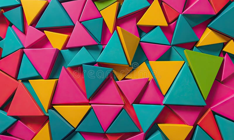 A Colorful Collage of Triangles is Displayed in this Image, with a ...