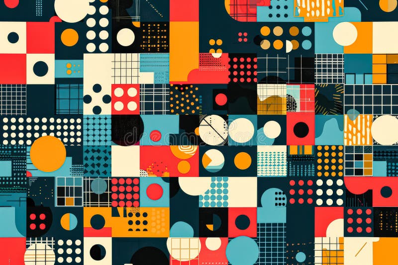 Colorful Collage of Various Shapes and Sizes, Including Squares and ...