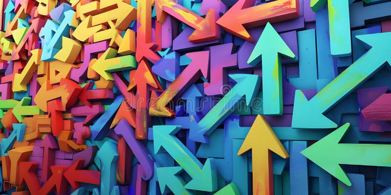 Colorful Collection of Arrows Pointing in Various Directions Background ...