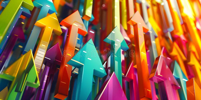 Colorful Collection of Arrows Pointing in Various Directions Background ...