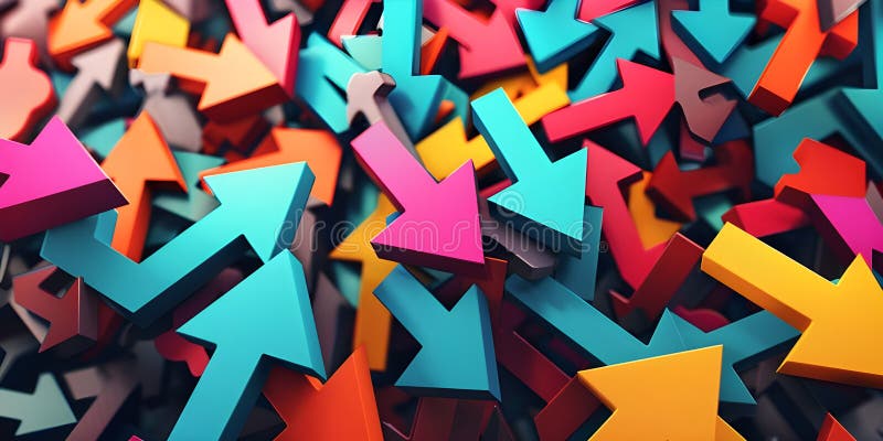 Colorful Collection of Arrows Pointing in Various Directions Background ...