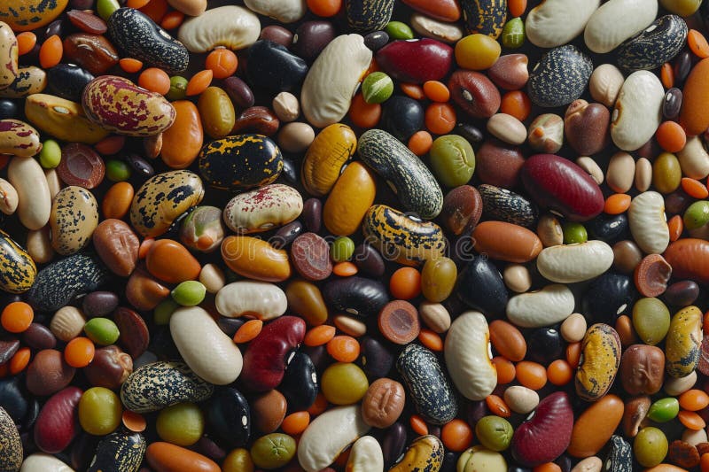 A Colorful Collection of Beans Stock Illustration - Illustration of ...
