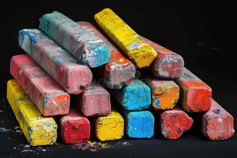 A Colorful Collection of Chalk Sticks Stacked on Top of Each Other ...