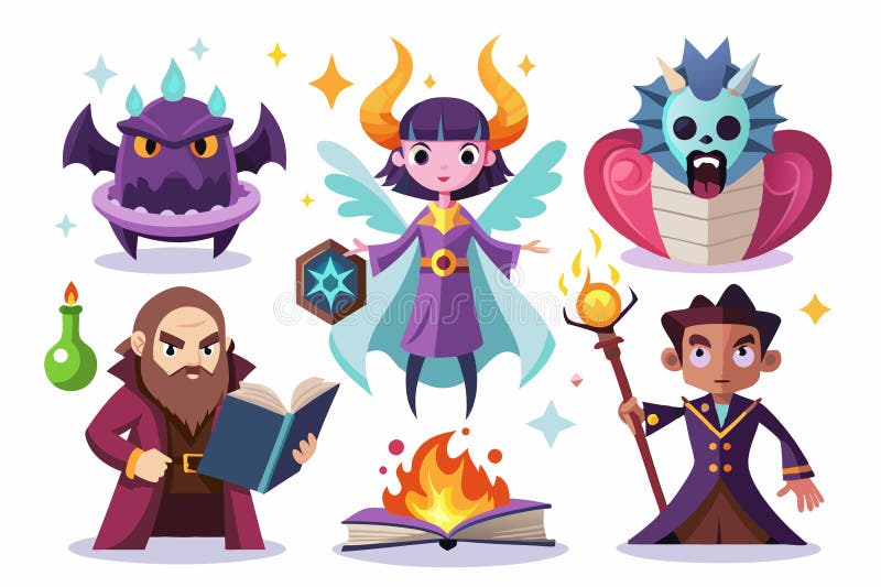 A Colorful Collection of Characters with Supernatural Powers Surrounded ...