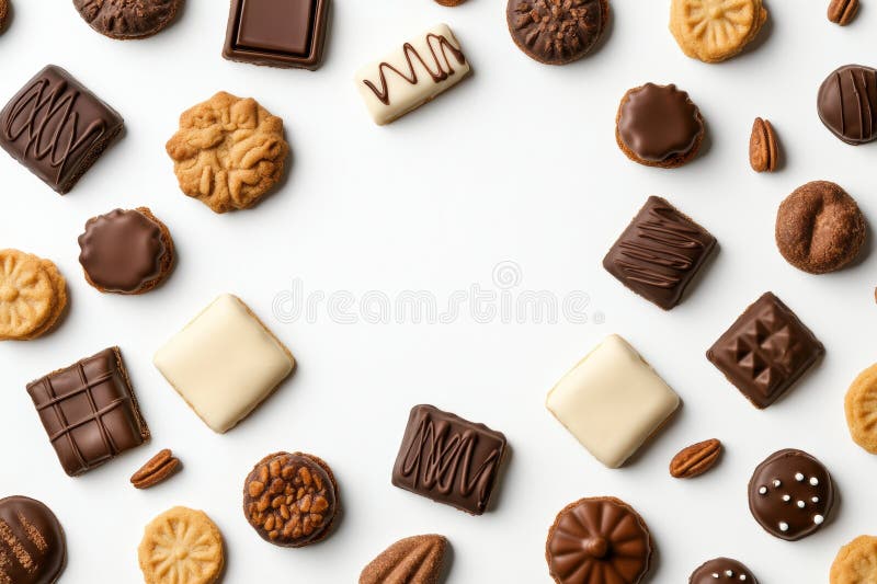 Colorful Collection of Cookies and Sweets on a Clean White Surface ...