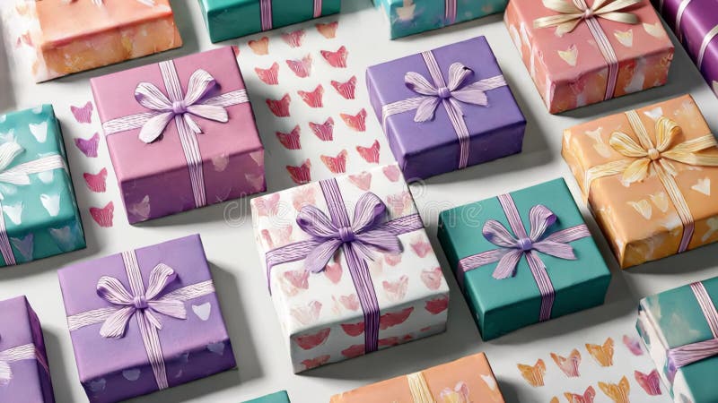 A Colorful Collection of Gifts Stock Footage - Video of ribbons ...