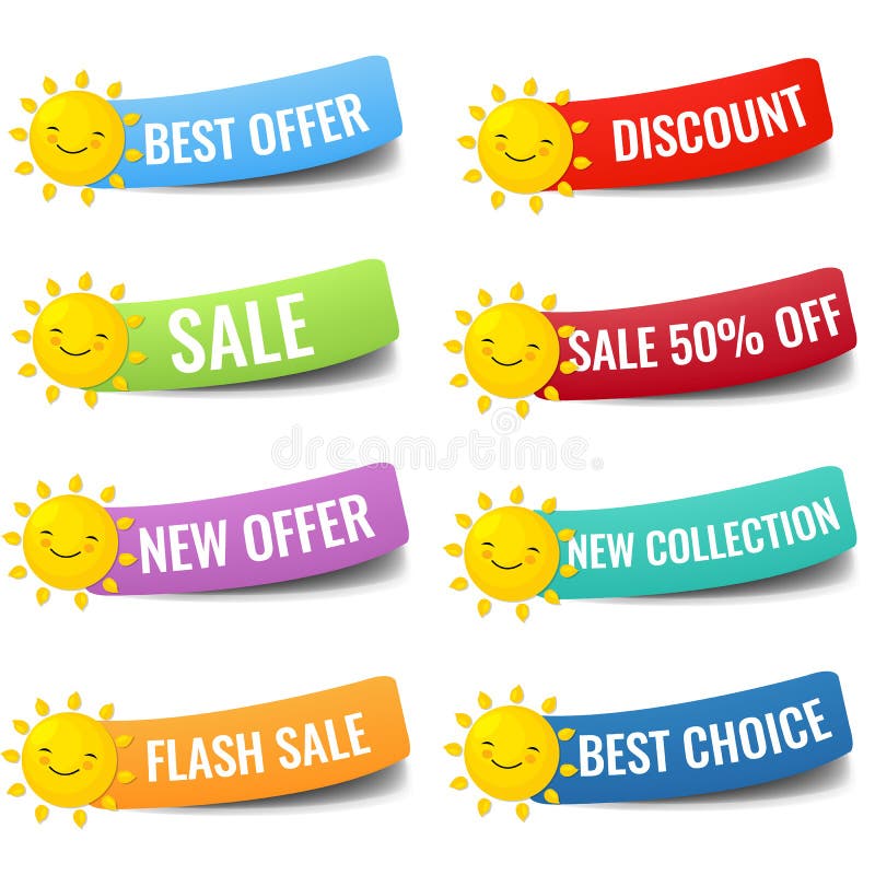 Colorful Labels Isolated Transparent Background Stock Illustration ...