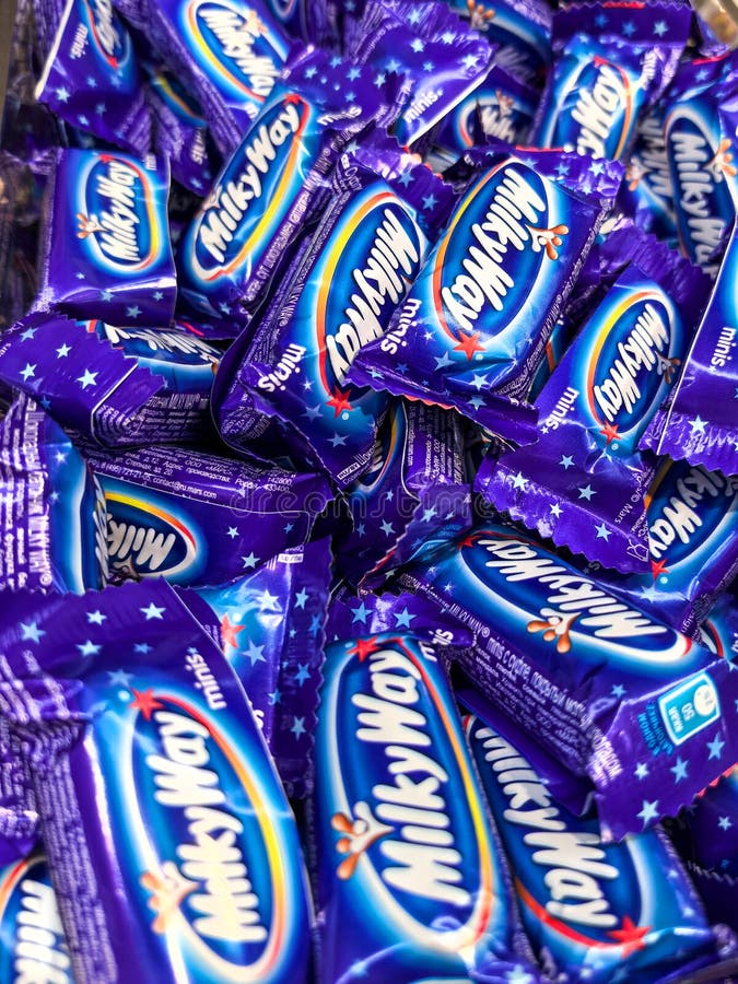 Colorful Collection of Milky Way Candies in a Festive Setting Editorial ...