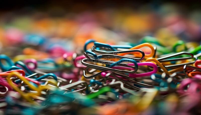 A Colorful Collection of Office Equipment Paper Clips, Binder Clips ...